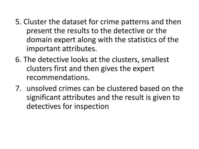 Crime Pattern Detection using K-Means Clustering | PPTX