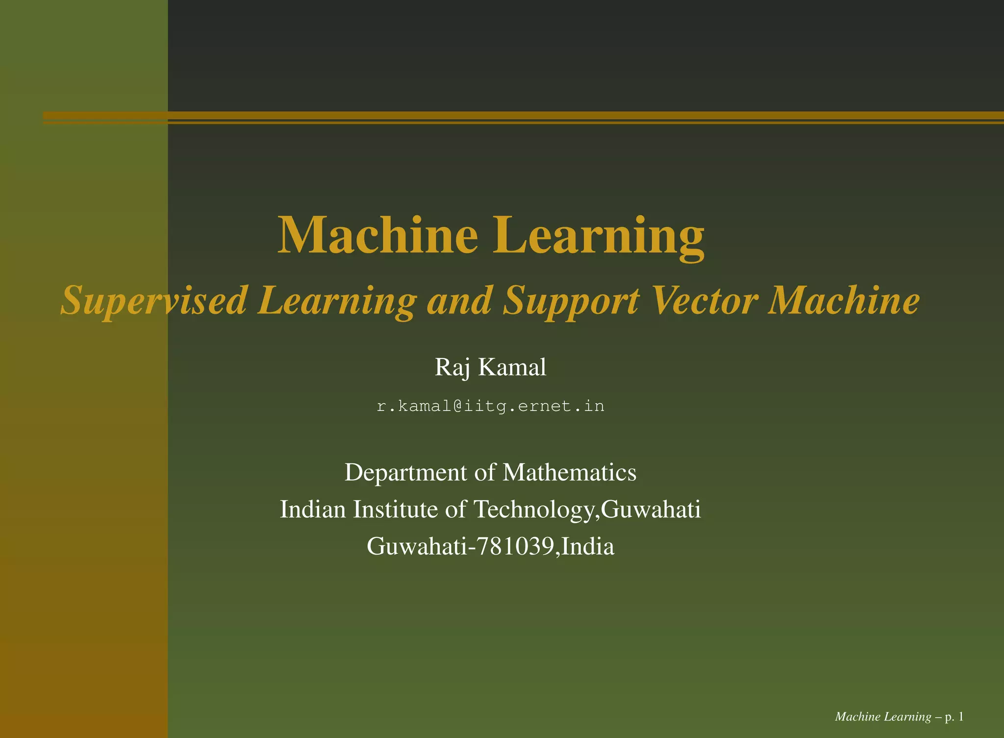 Machine learning SVM | PPT