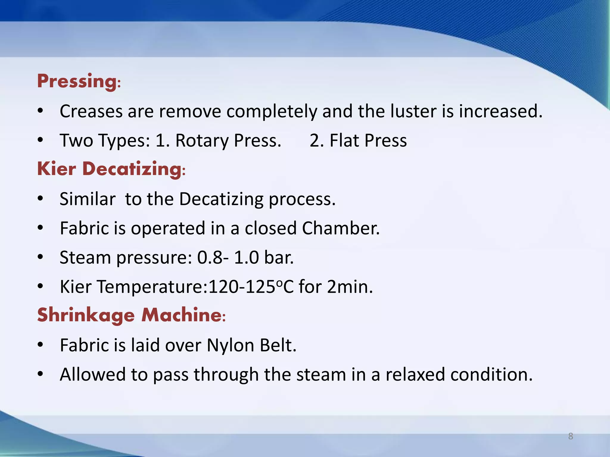 mechanical finishing of worsted fabrics | PDF