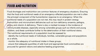 Control of communicable diseases and nutrition relief during ...