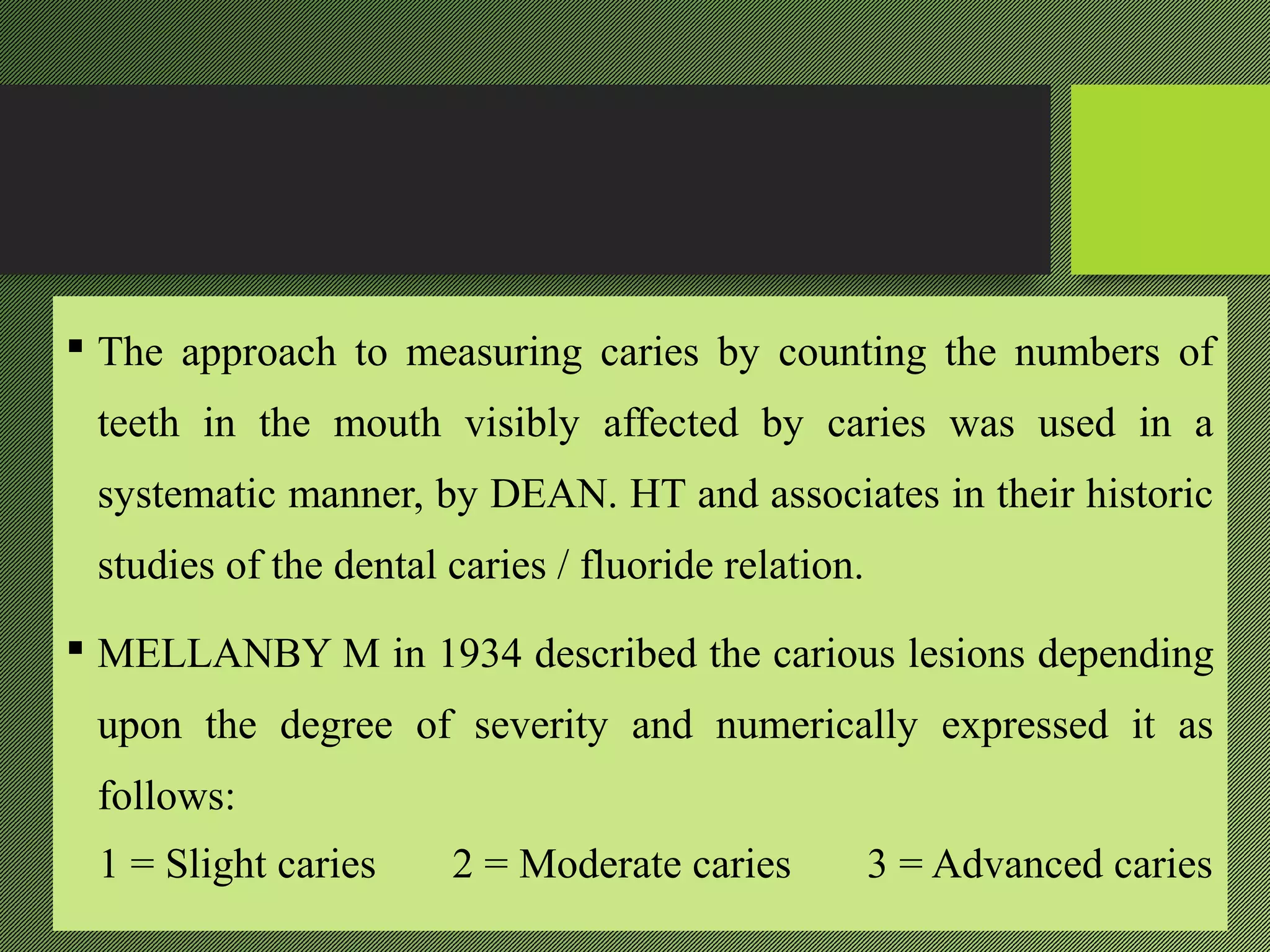 Indices for dental caries | PPT