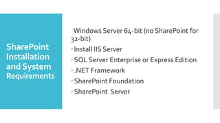 SHAREPOINT - BUSINESS COLLABORATION TOOL FOR ENTERPRISE AND WEB | PPT