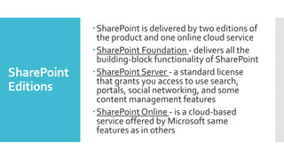 SHAREPOINT - BUSINESS COLLABORATION TOOL FOR ENTERPRISE AND WEB | PPT