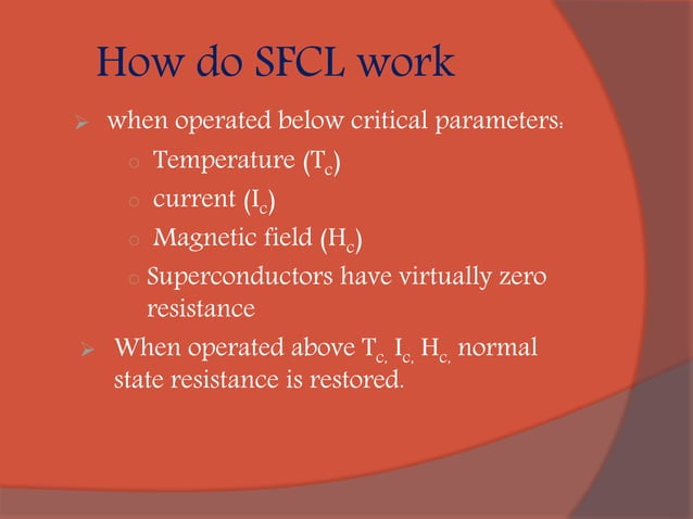 Superconductor Fault Current Limiter Pptx Physics Science