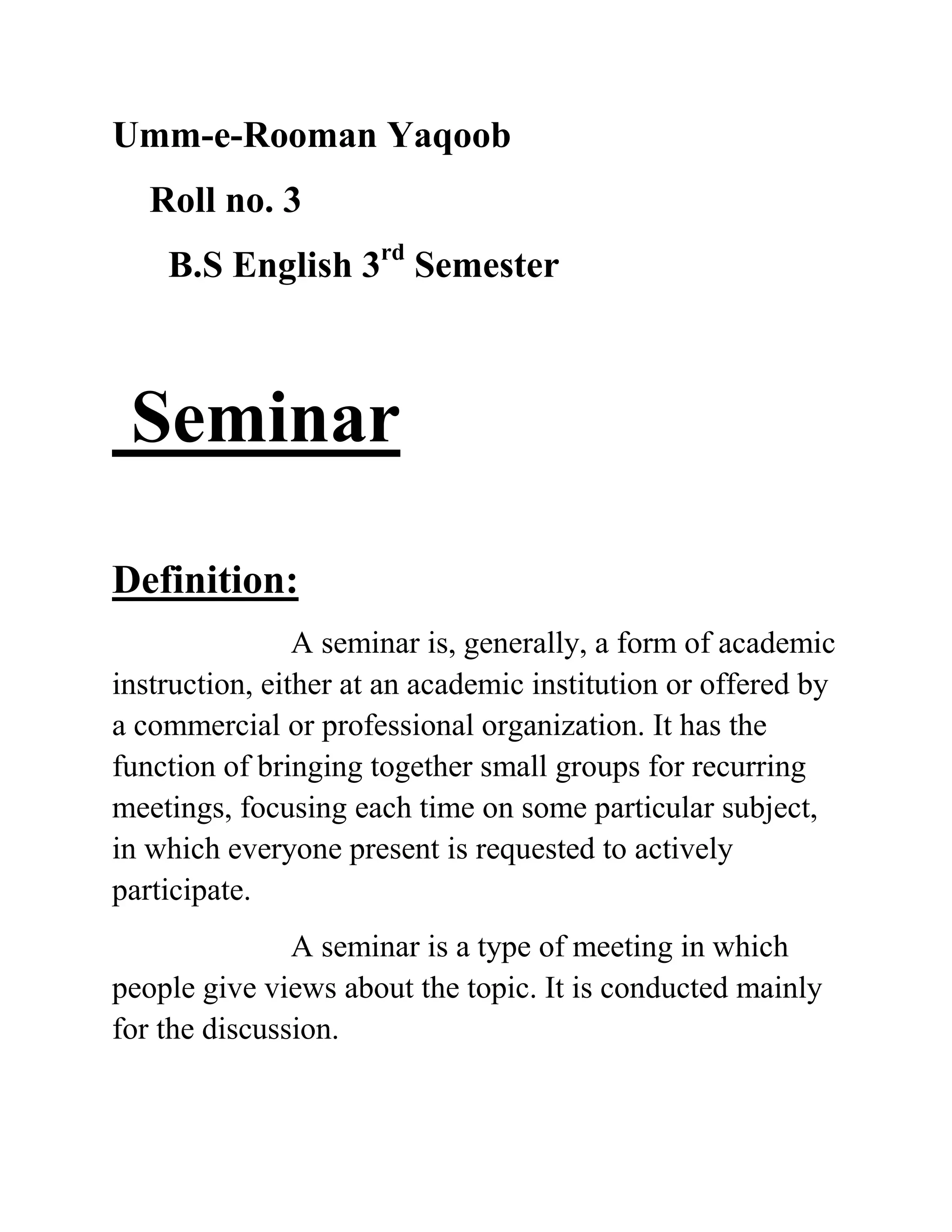 Seminar | DOCX