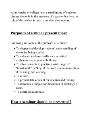 Student Seminar Presentation