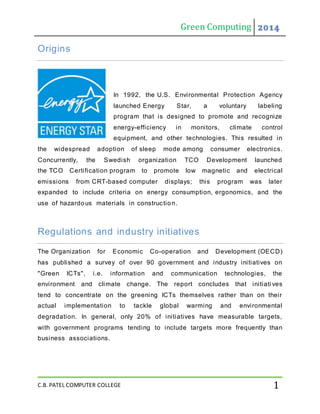 Green Computing | DOCX