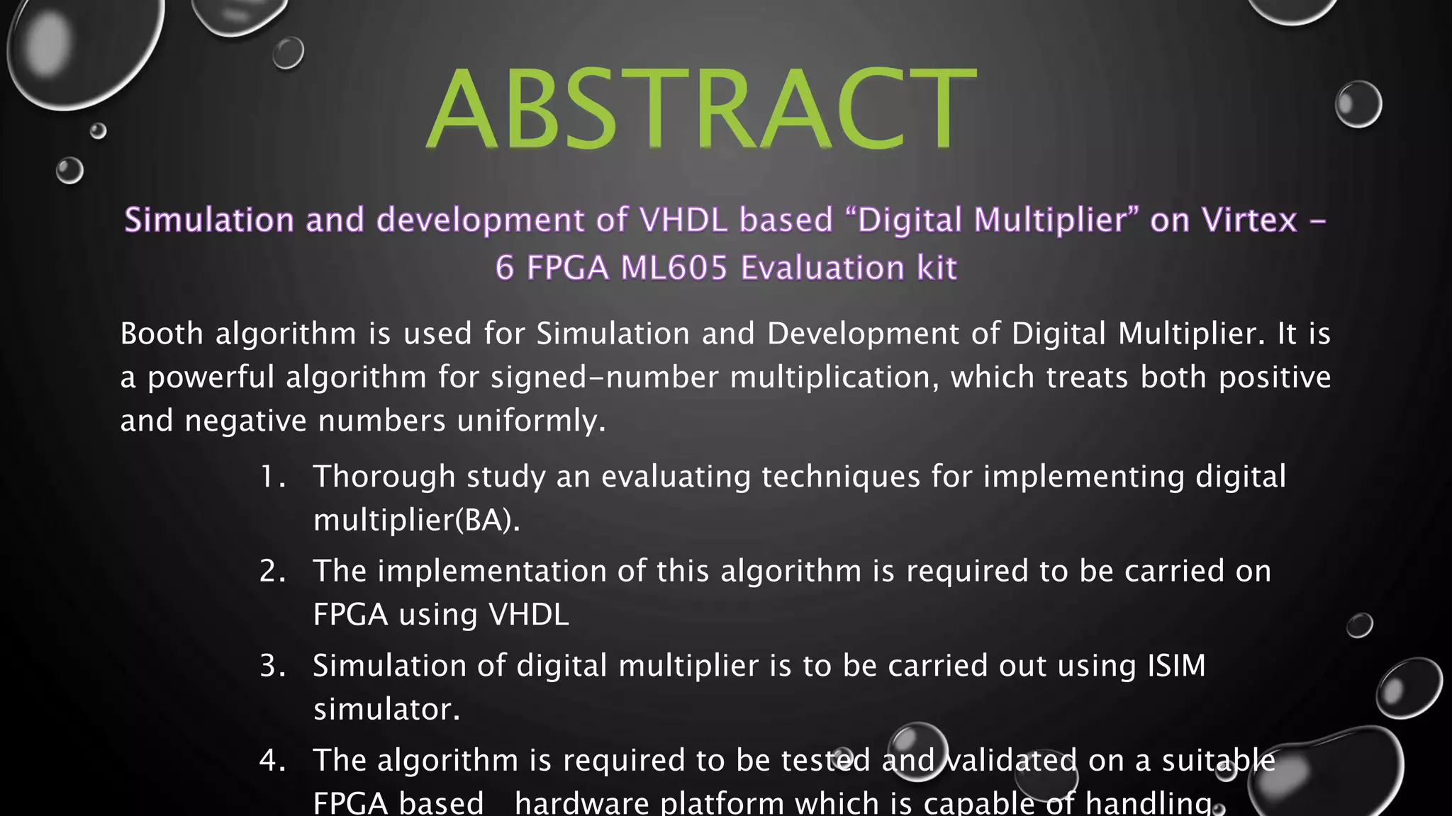 Seminar on Digital Multiplier(Booth Multiplier) Using VHDL | PPTX