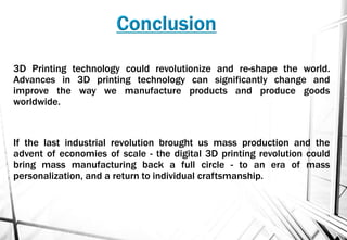 Seminar Presentation on 3D Printing | PPTX