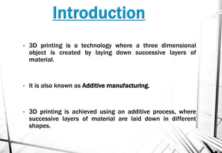 Seminar Presentation on 3D Printing | PPTX