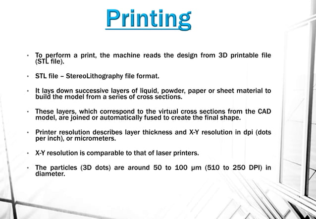 Seminar Presentation on 3D Printing | PPTX | 3-D Graphics | Computer ...