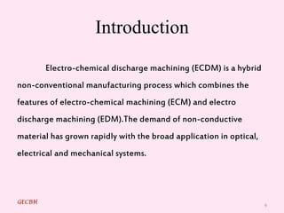 Spark generation in Electrochemical discharge machining(ECDM) of non-conducting materials | PPTX ...