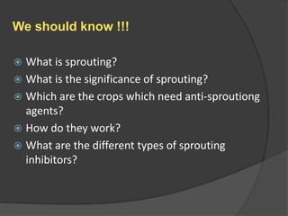 Anti - Sprouting Agents Status & Future | PPTX