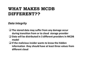 MCDB: Multi Cloud Database Model | PPTX