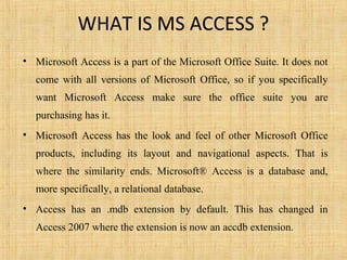 Microsoft Access 2007 | PPT