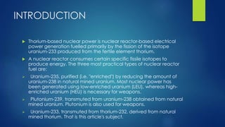 thorium based nuclear power | PPTX