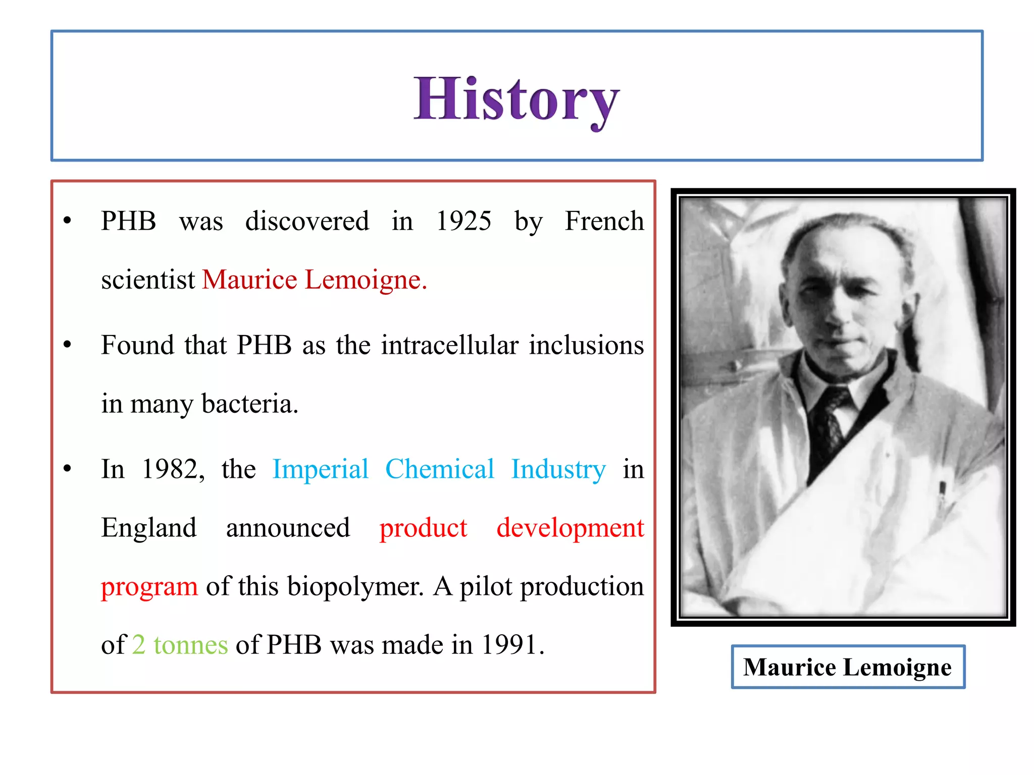 PHB production by bacteria and its applications | PPTX