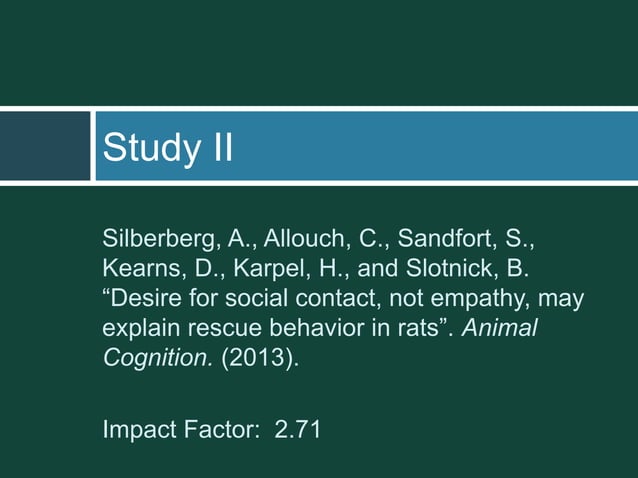 Empathy and Pro-Social Behavior in Rats | PPT