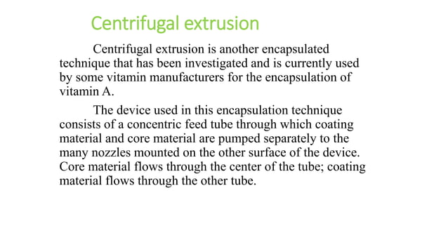 Applications of extrusion in encapsulation technology | PPT