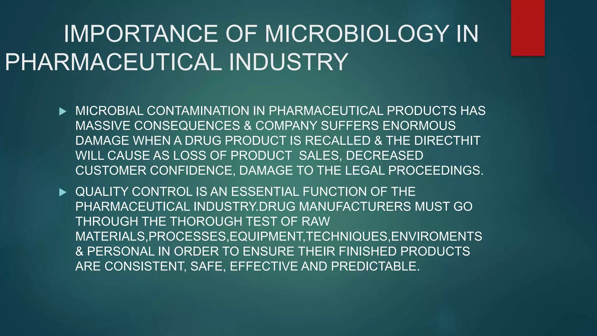 application of microbiology in pharma qc industry | PPTX