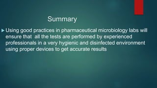 application of microbiology in pharma qc industry | PPTX