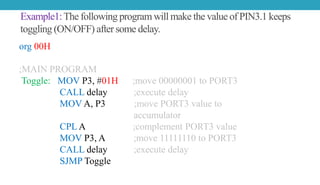 Switches and LEDs interface to the 8051 microcontroller | PPTX