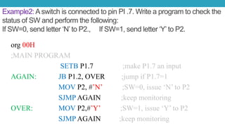 Switches and LEDs interface to the 8051 microcontroller | PPTX