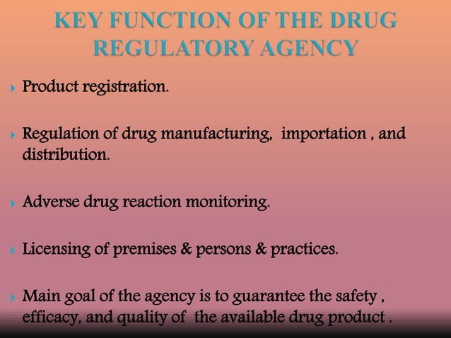 Drug Regulatory Agencies. | PPTX