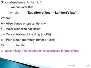 UV-VISIBLE SPECTROSCOPY | PPT