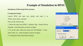 Coaxial feed microstrip patch antenna using HFSS | PPTX
