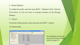 Coaxial feed microstrip patch antenna using HFSS | PPTX