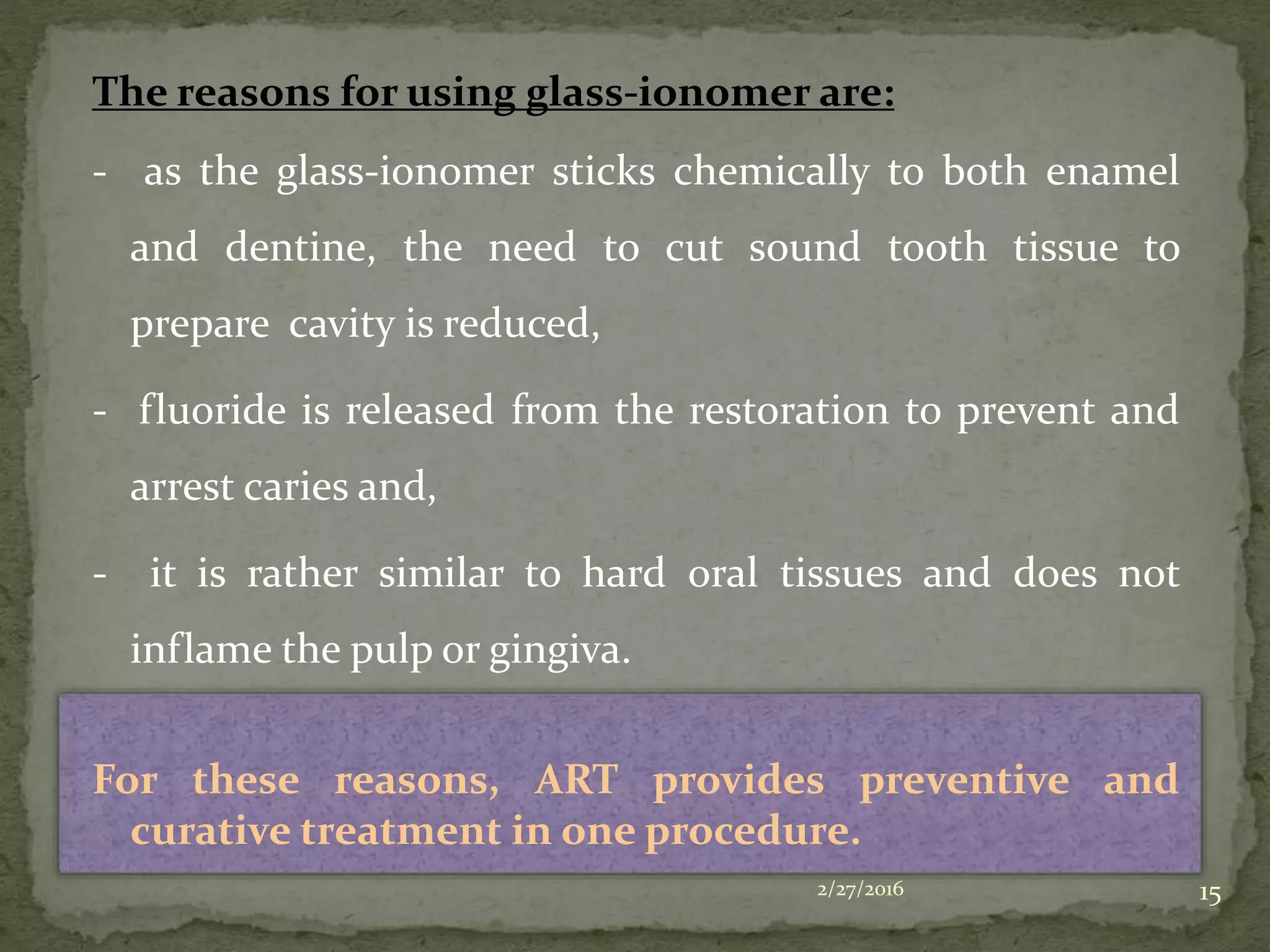 atraumatic restorative treatment | PPTX