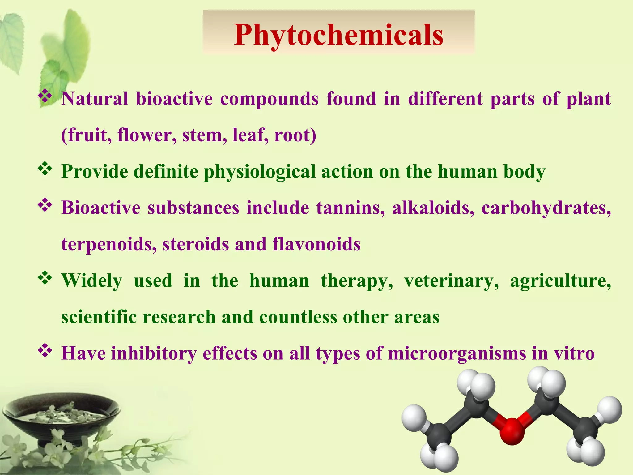 Extraction and phytochemical analysis of medicinal plants | PPT