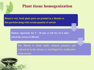 Extraction and phytochemical analysis of medicinal plants | PPT