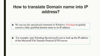 IP address and Domain name | PPT