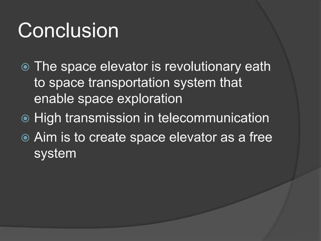 Space elevator | PPT