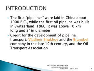 over veiw on desighn of offshore pipelines | PPTX