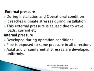over veiw on desighn of offshore pipelines | PPTX | Physics | Science