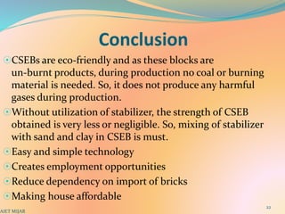 use of stabilized block in housing project | PPTX