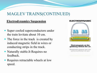 Seminar on Magnetic levitation and its applicaton | PPTX