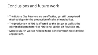 Rotary Disc Bioreactors | PPTX