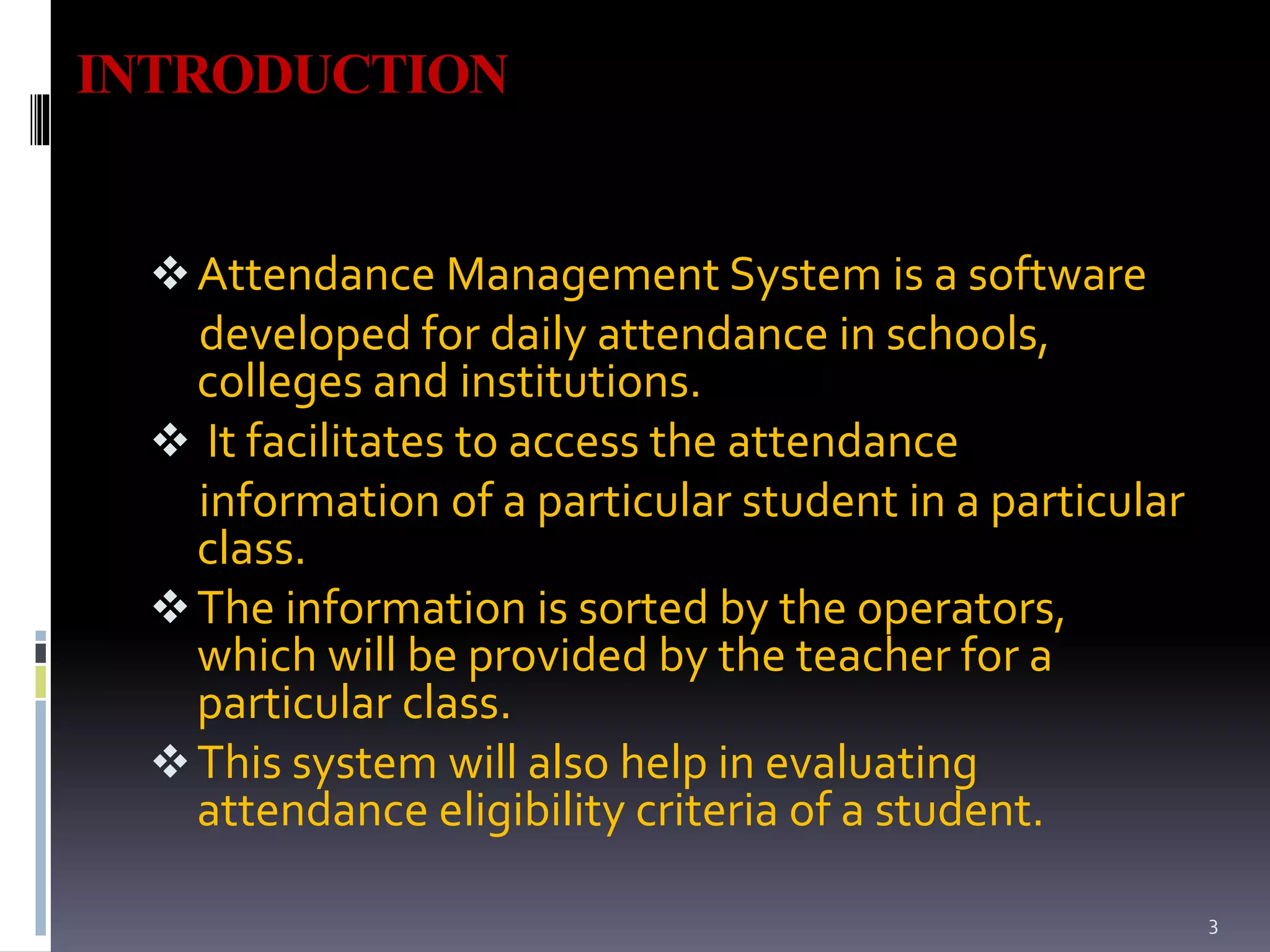 Attendance management system | PPTX