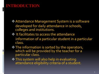 Attendance management system | PPTX
