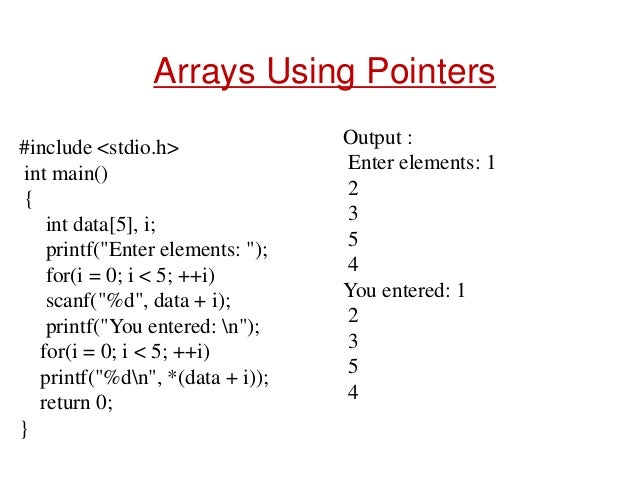 Arrays And Pointers