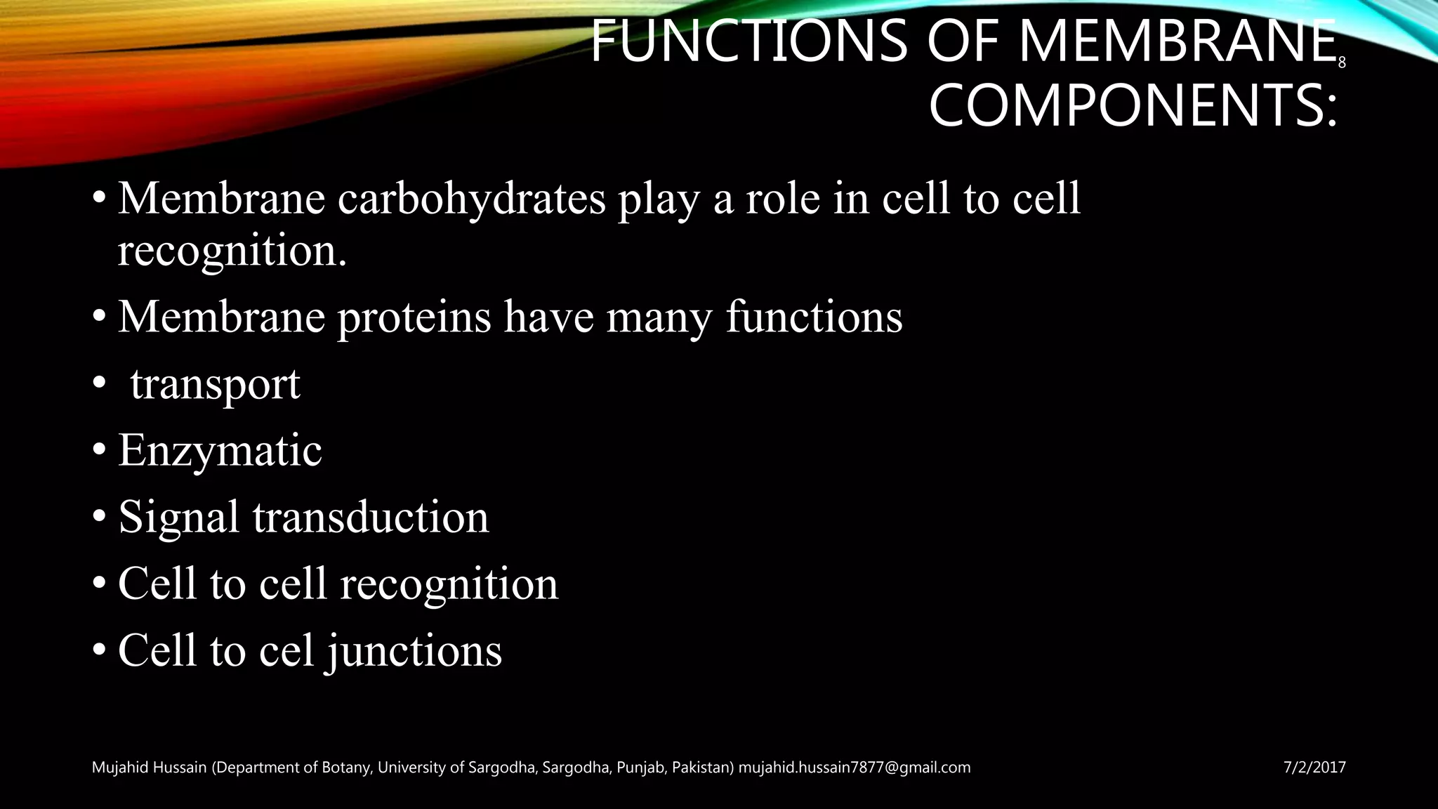 Structure and function plasma membrane | PPTX