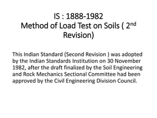 Plate load test and its interpretations | PPTX