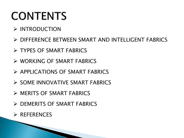 Smart Fabrics by Sunil Bandotra | PPTX