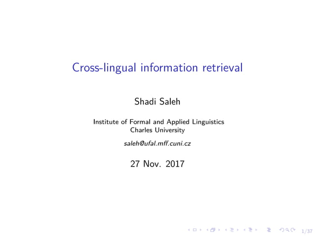 Cross-lingual Information Retrieval | PDF