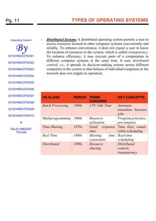 Operating System Seminar By Owonubi Job Sunday | PDF