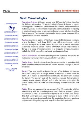 Operating System Seminar By Owonubi Job Sunday | PDF